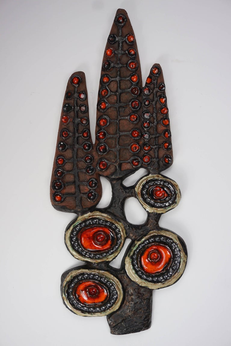 Brutalist Dutch Design Ceramic Wall Sculpture at the Manner of ...