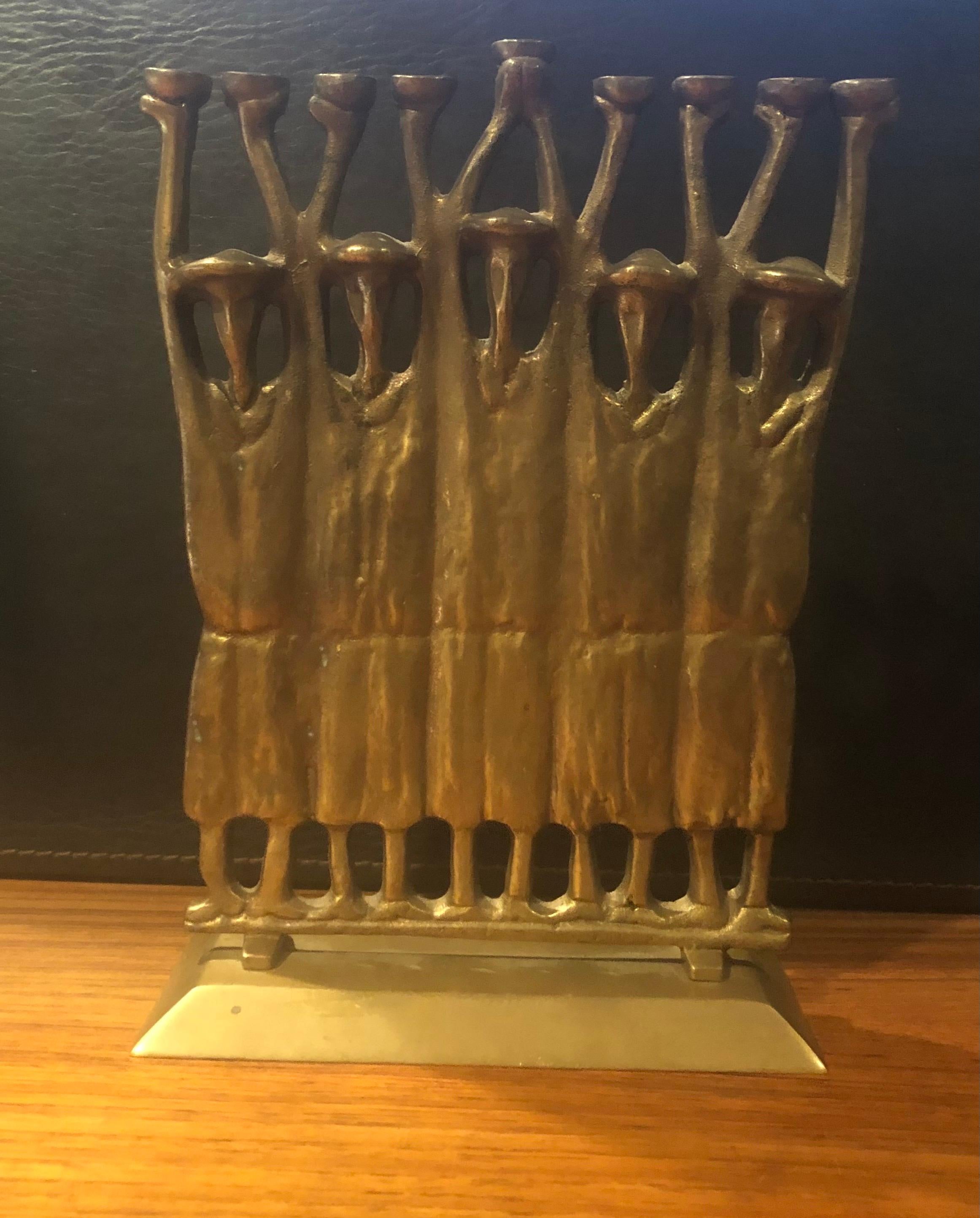 Brutalist Figurative Rabbi Menorah in Bronze by Ruth Bloch at 1stDibs ...