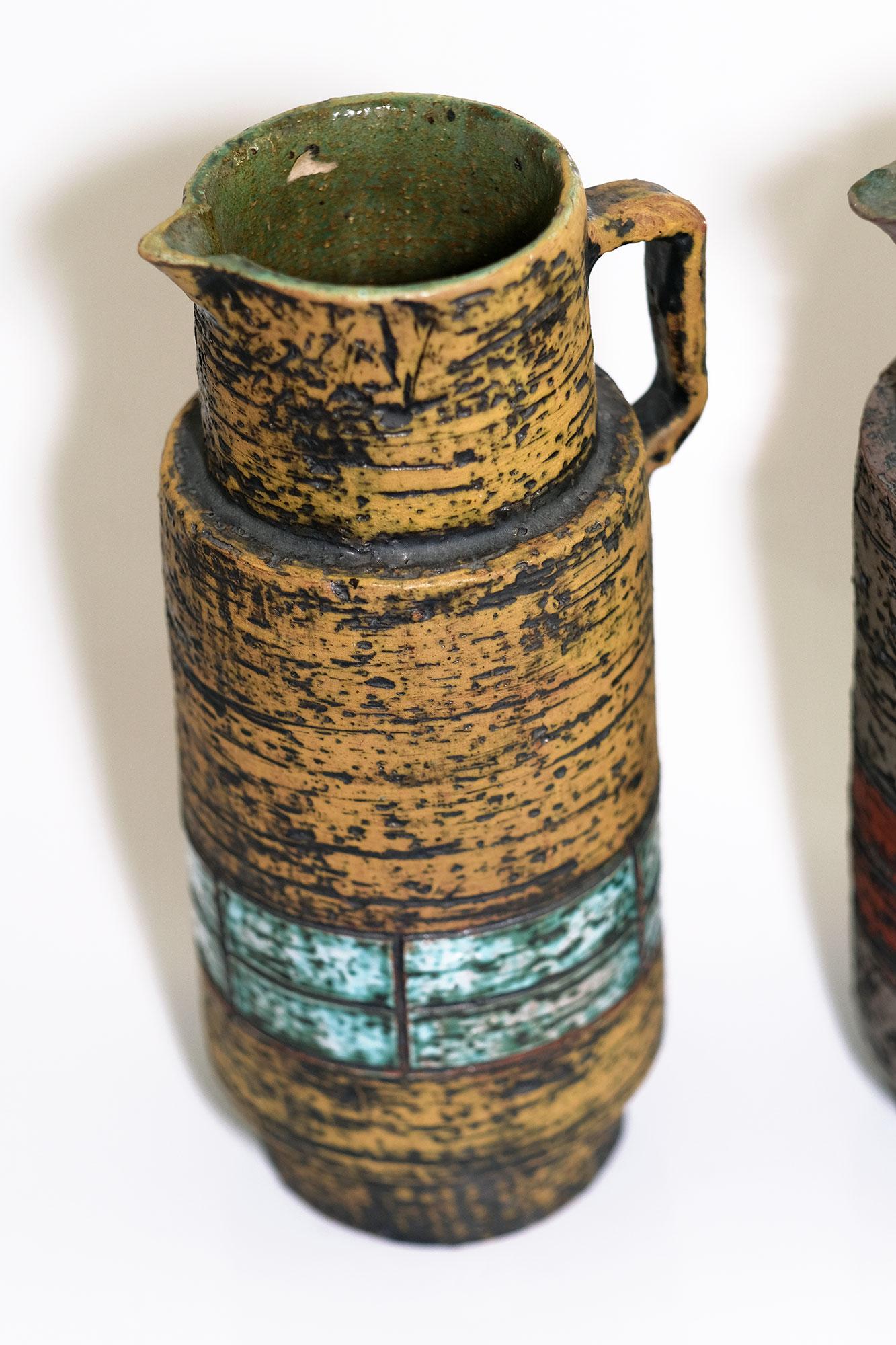 Brutalist German Pitcher Vases from Spara Schamotte Keramik, 1970s For ...