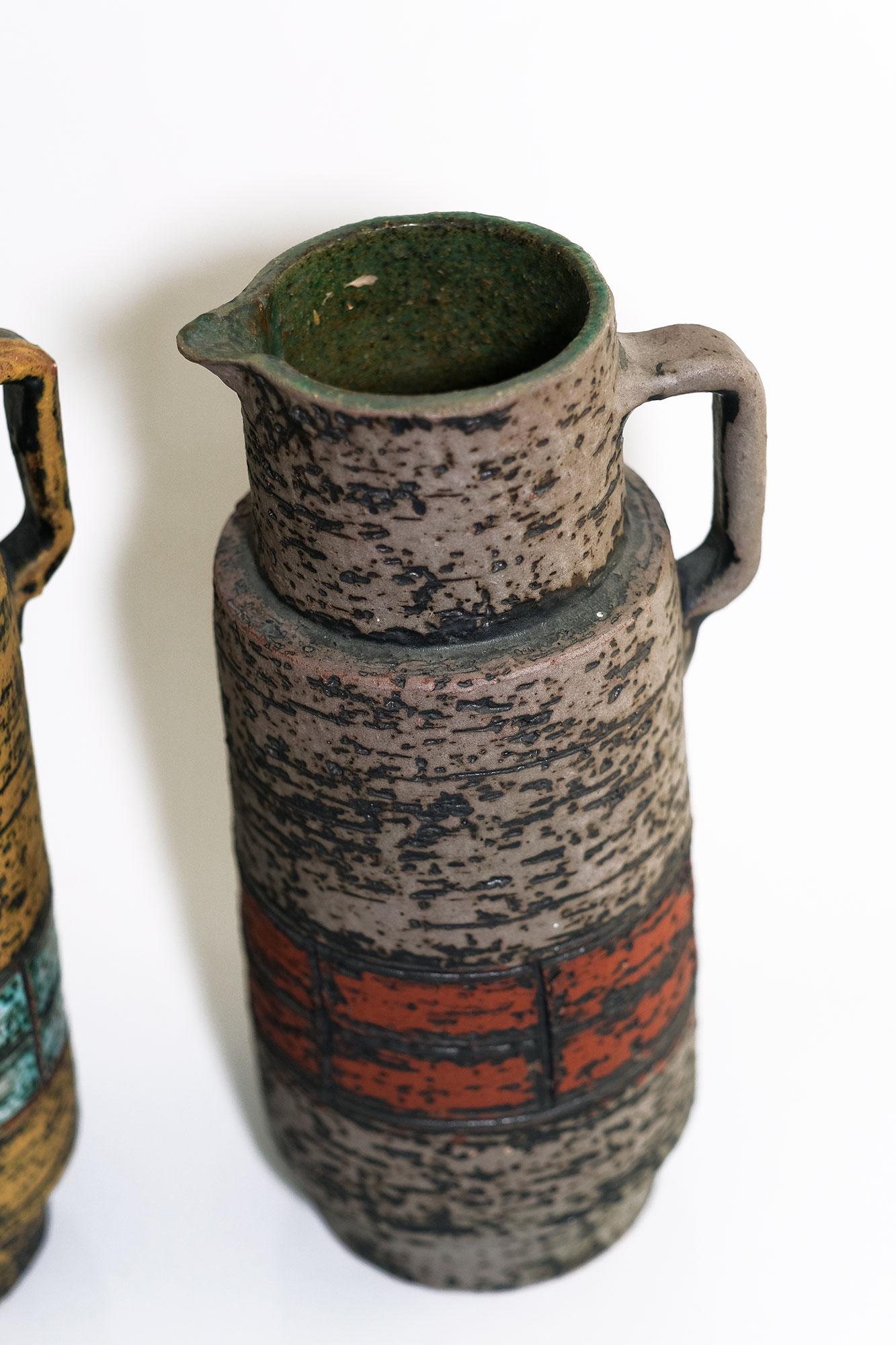 Brutalist German Pitcher Vases from Spara Schamotte Keramik, 1970s For ...