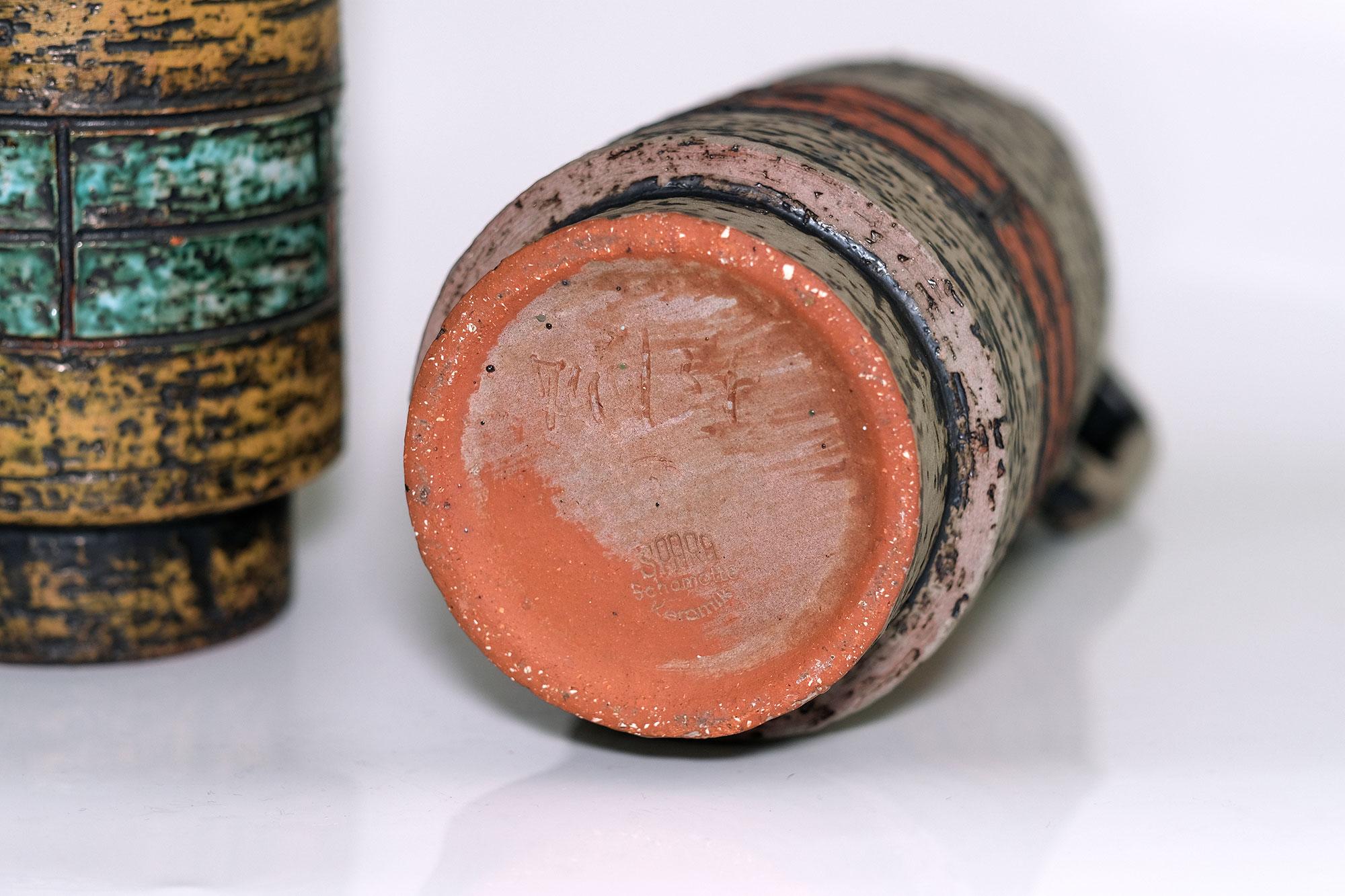 Brutalist German Pitcher Vases from Spara Schamotte Keramik, 1970s For ...