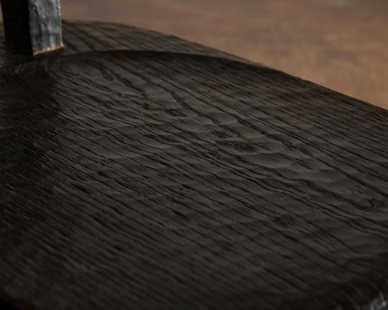 Brutalist Hand Adzed Wood Chairs in the Manner of Jean Touret, Poland ...