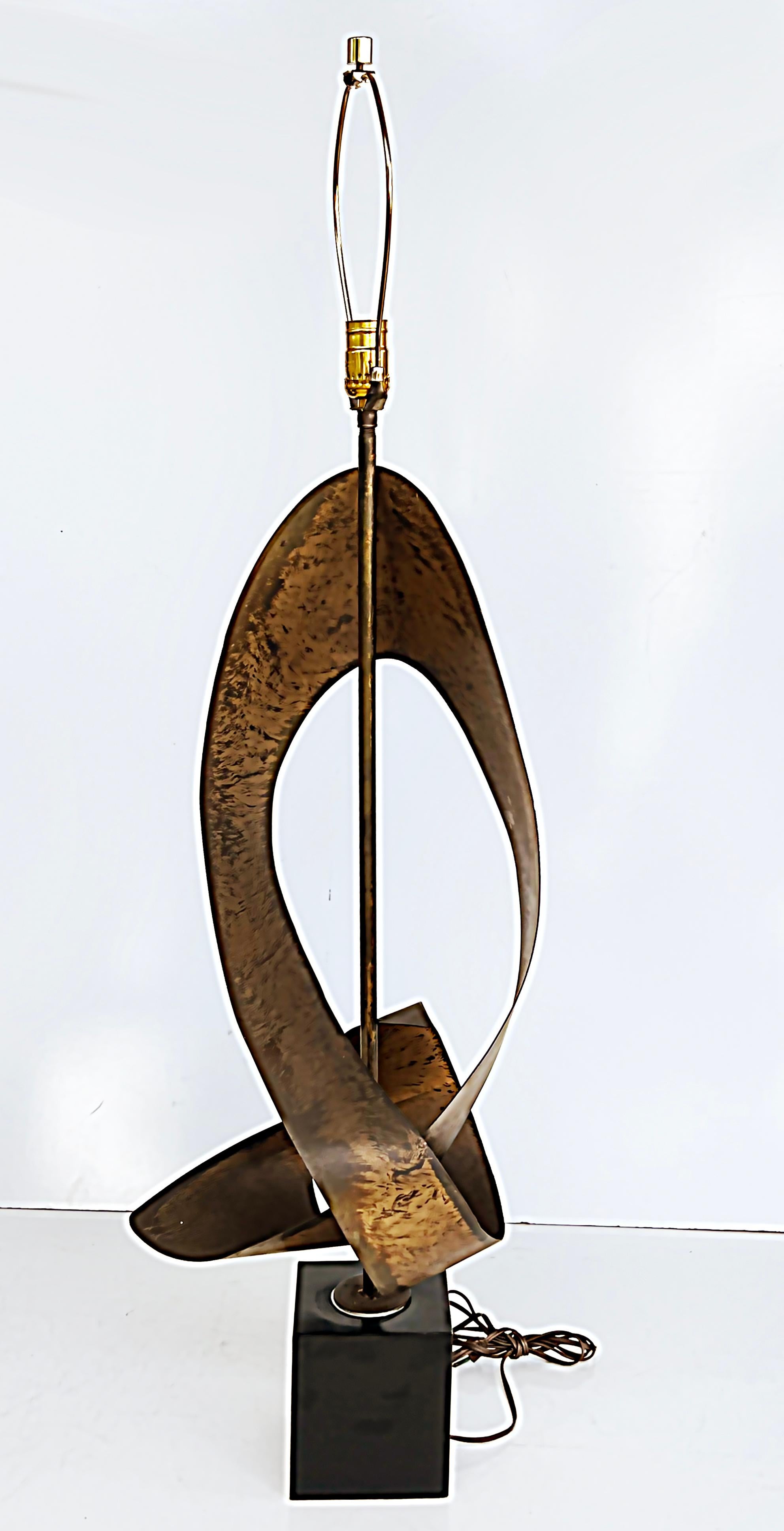 Brutalist Harry Balmer Harold Weiss Laurel Ribbon Table Lamp at 1stDibs ...