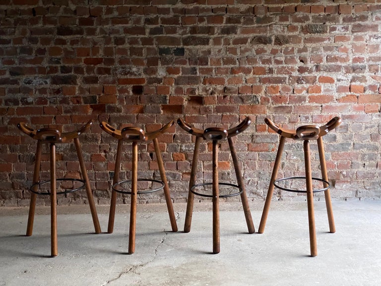 Brutalist Marbella Bar Stools Set of Four by Conoform, Spain, 1970s at ...