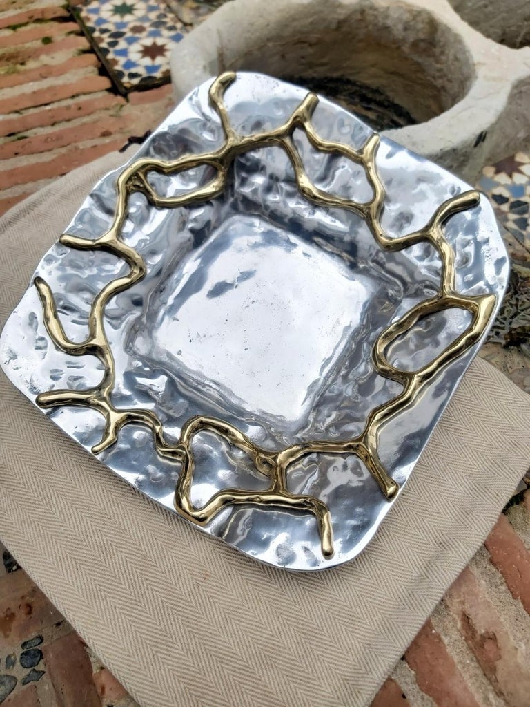 Brutalist Maze Bowl Cast Alumium and Brass Reference A080 by David ...