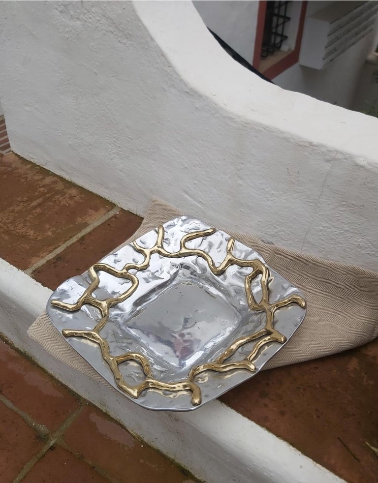 Brutalist Maze Bowl Cast Alumium and Brass Reference A080 by David ...