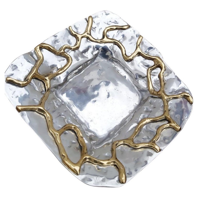 Brutalist Maze Bowl Cast Alumium and Brass Reference A080 by David ...