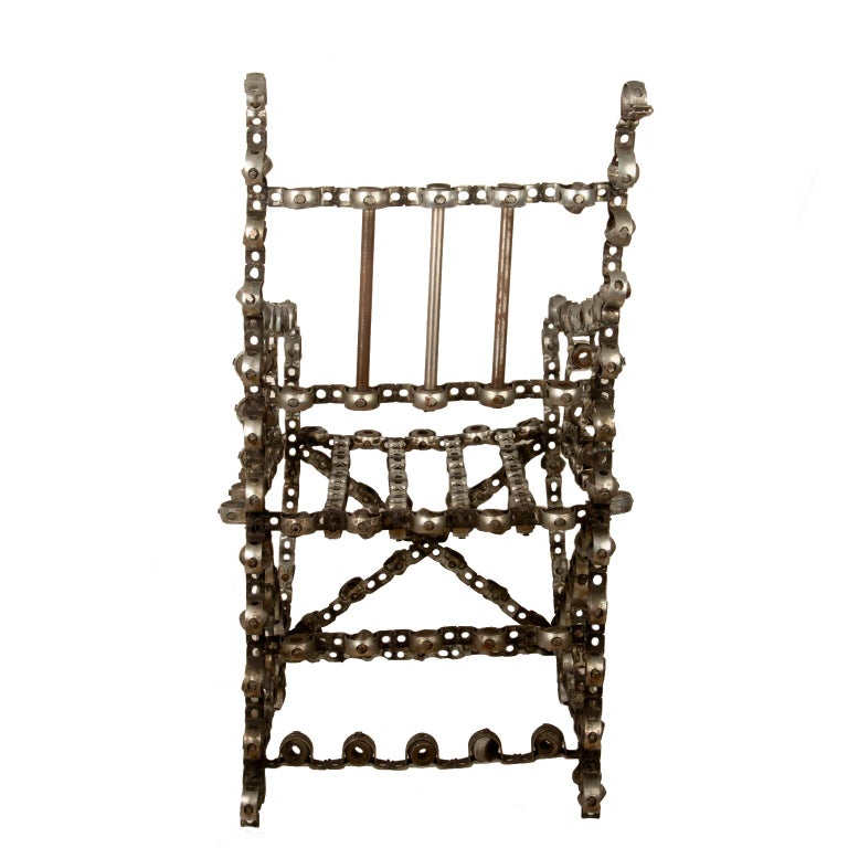 Brutalist Metal Sculpture Chair at 1stDibs