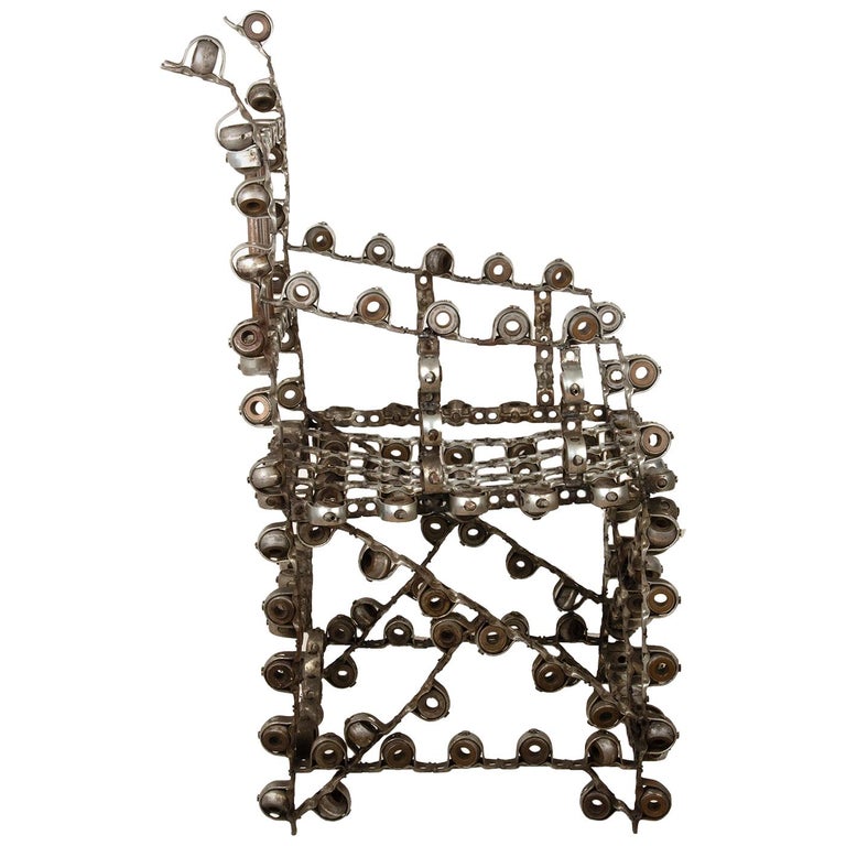 Brutalist Metal Sculpture Chair at 1stDibs