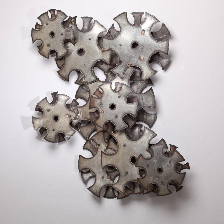 Brutalist Metal Wall Sculpture, 1970s For Sale at 1stDibs