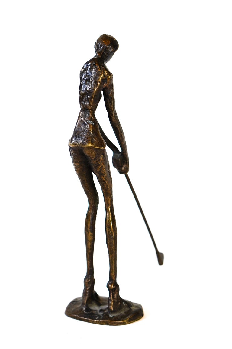 Brutalist Mid-Century Modern Style Golfer Sculpture For Sale at 1stDibs
