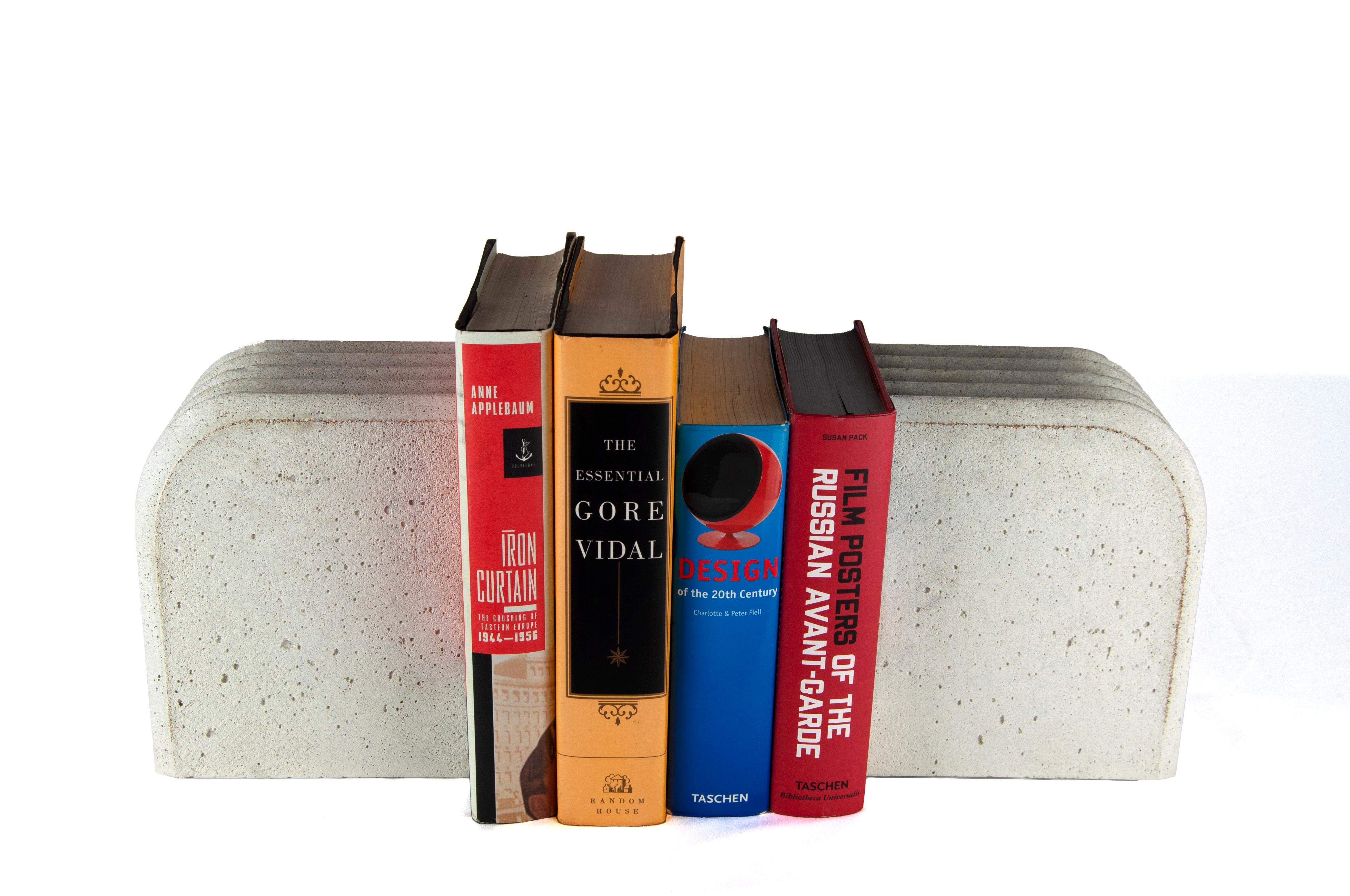 Brutalist / Modern Concrete Bookends, White at 1stDibs | brutalist bookends
