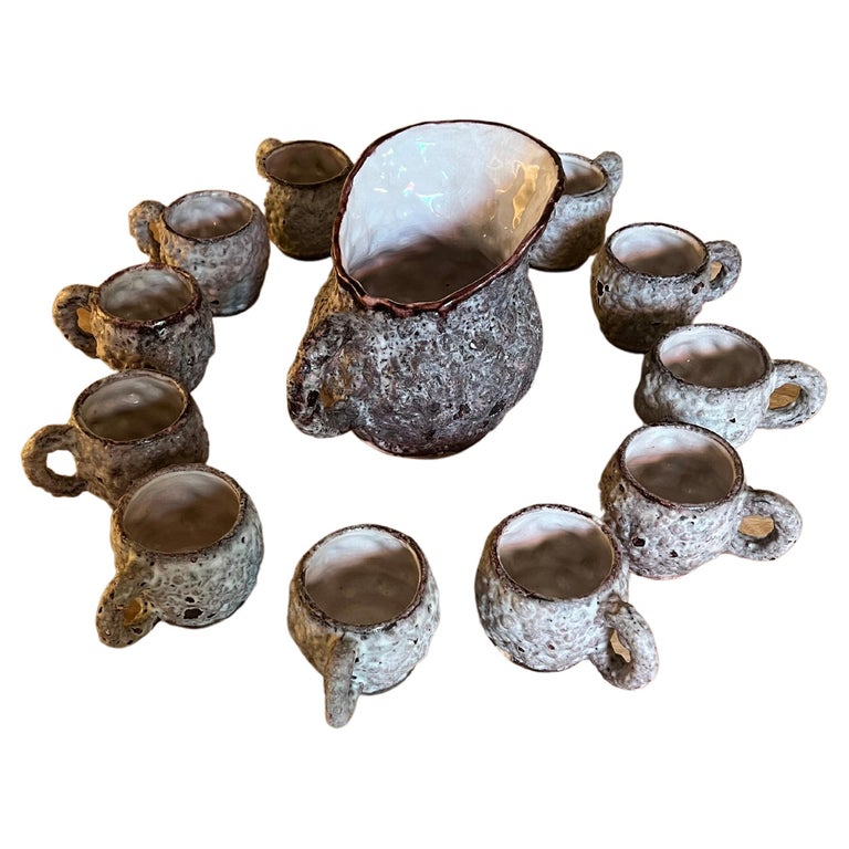 Brutalist Mug and Pitcher Set by C.A.S. Vietri For Sale at 1stDibs