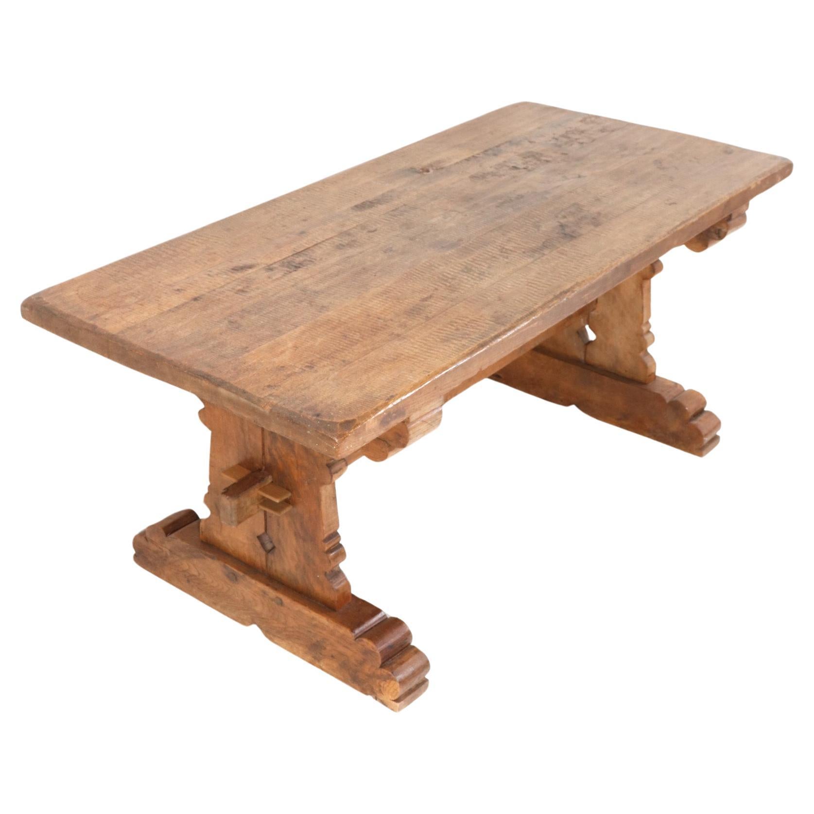 1960s Brutalist Oak Dining Table at 1stDibs