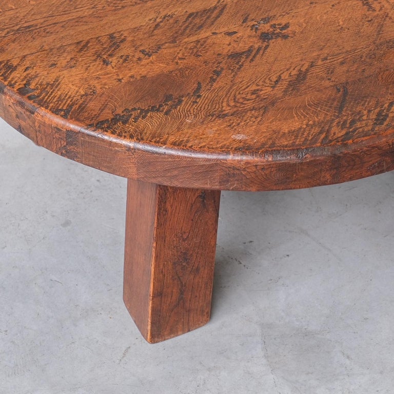 Brutalist Oak Dutch Midcentury Coffee Table For Sale at 1stDibs