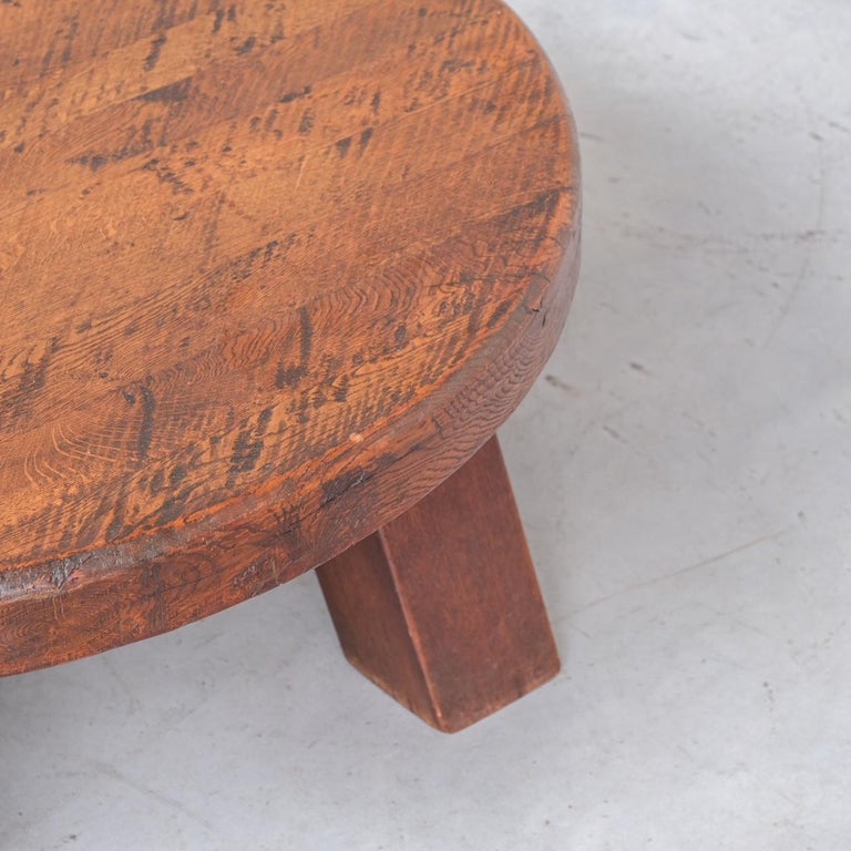 Brutalist Oak Dutch Midcentury Coffee Table For Sale at 1stDibs