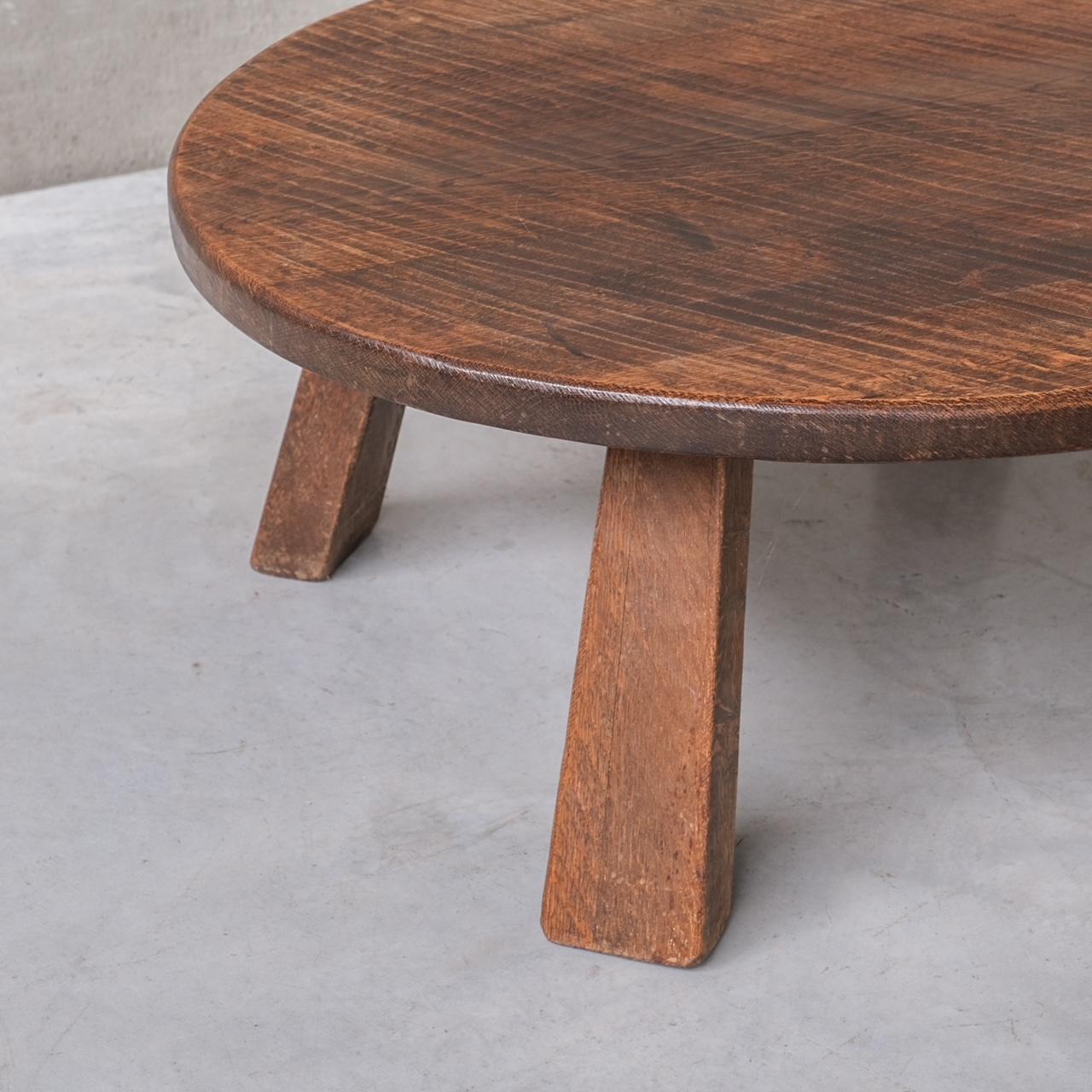 Brutalist Oak Mid-Century Dutch Coffee Table For Sale at 1stDibs