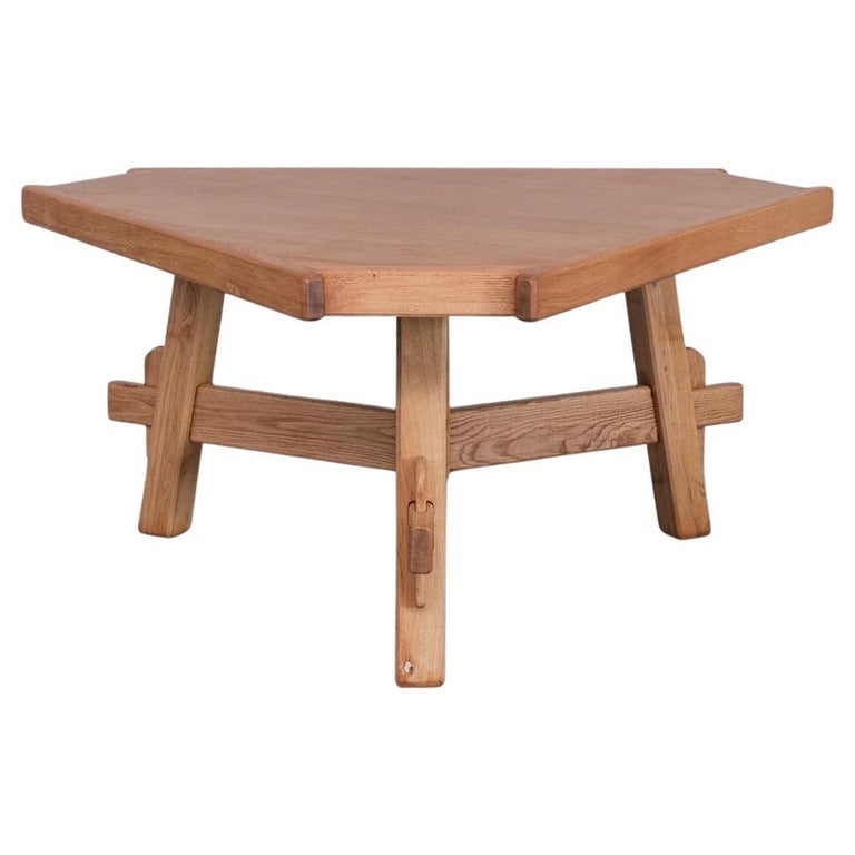 Brutalist Oak Mid-Century Triangular Dining Table at 1stDibs ...