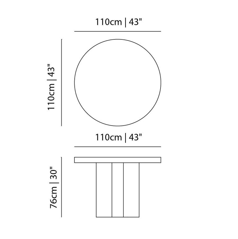 Brutalist Round Dining Table in Wood Veneer, Podio by NONO For Sale at ...