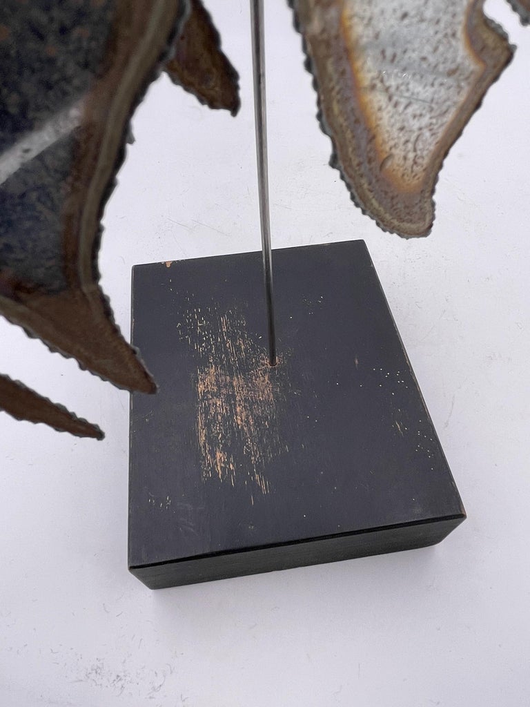 Brutalist School of Fish Metal Sculpture in the Style of Curtis Jere ...