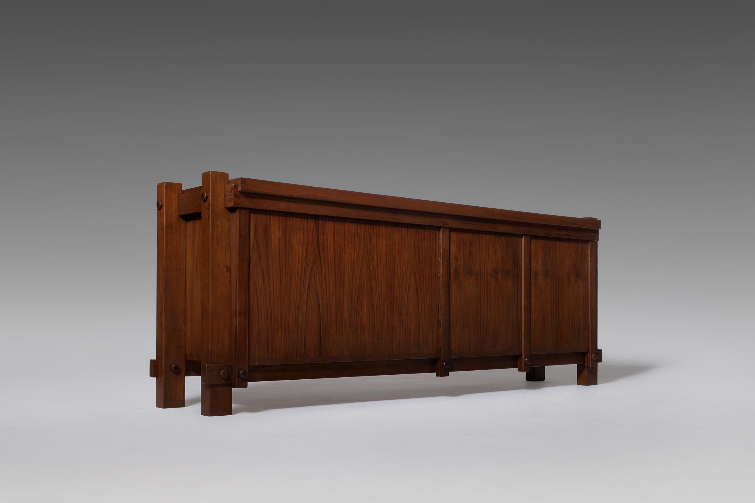 Brutalist Sideboard in Solid Teak at 1stDibs | solid teak sideboard