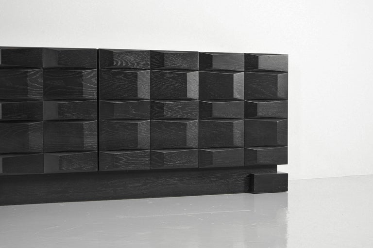 Brutalist Sideboard with Graphic Shaped Doors, Belgium, 1970 For Sale ...