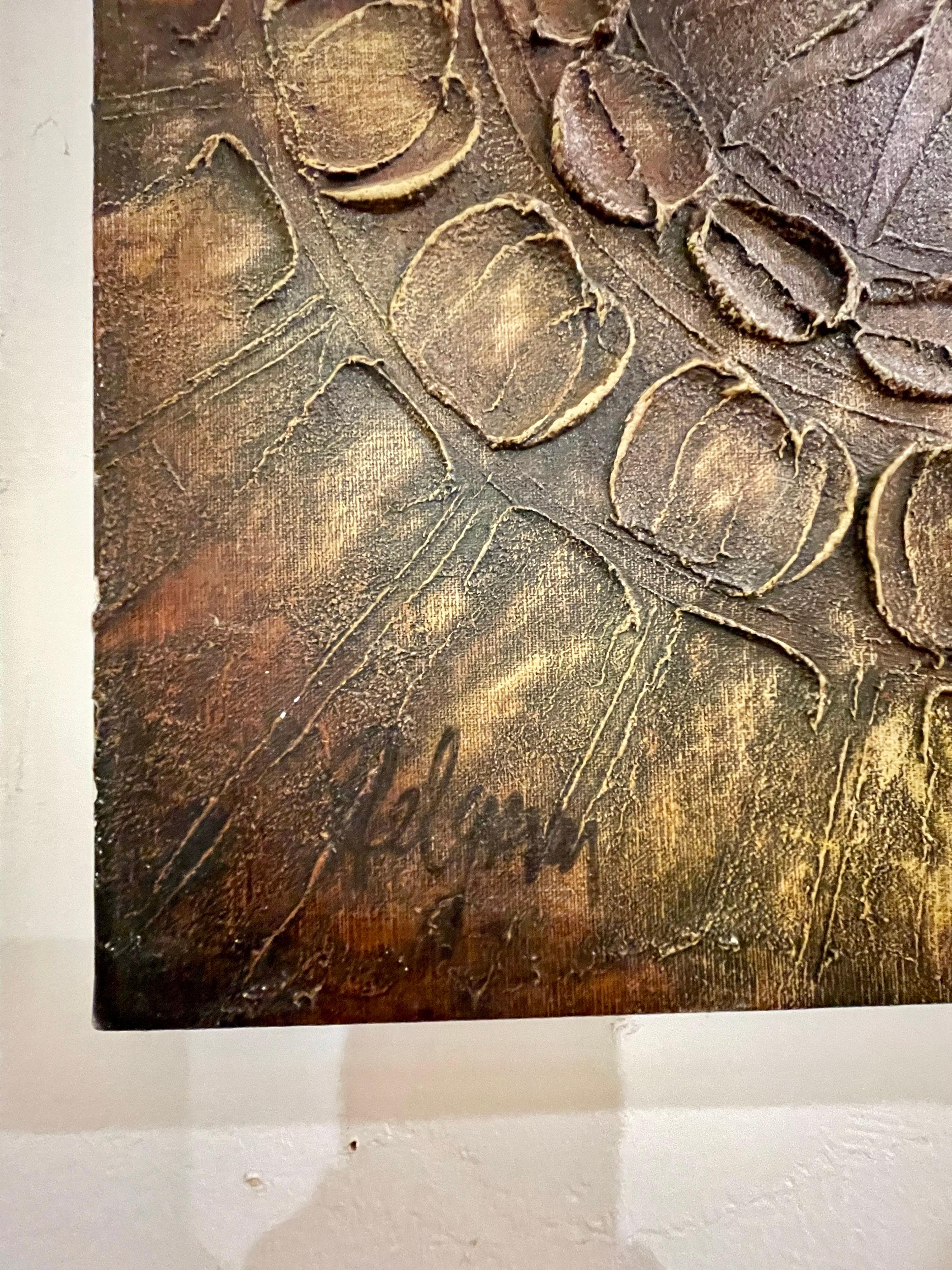 Brutalist Signed Original Abstract Palette Painting with COA For Sale ...