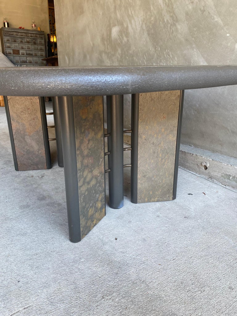 Brutalist Slate Tile Cocktail Table, Belgium, 1970's at 1stDibs