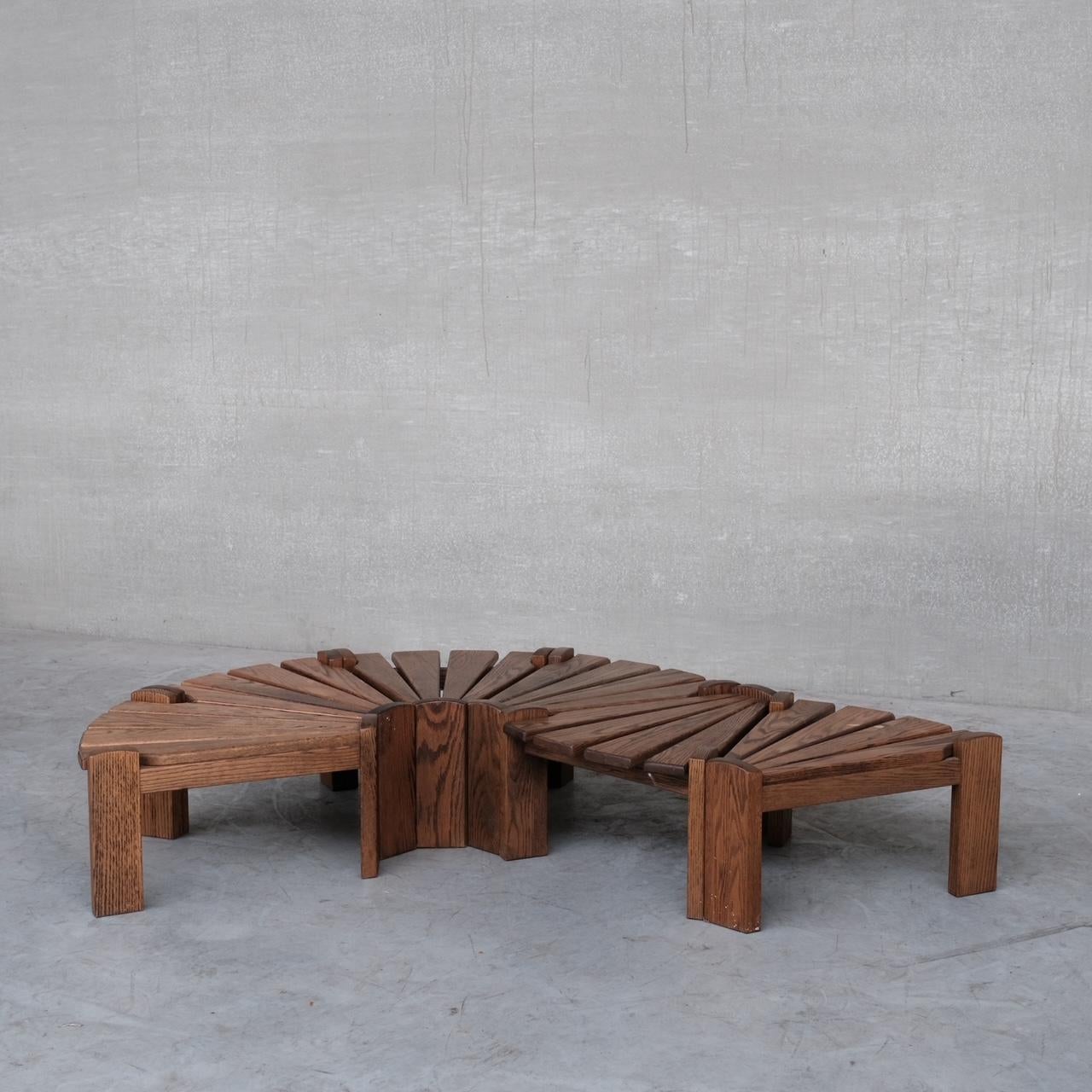Brutalist Slatted Wooden Side Tables '7' at 1stDibs