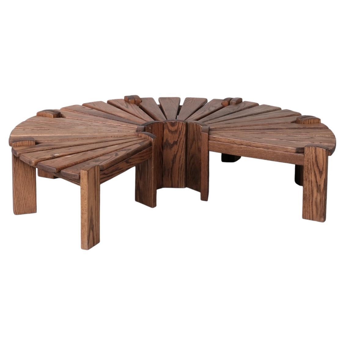 Brutalist Slatted Wooden Side Tables '7' at 1stDibs