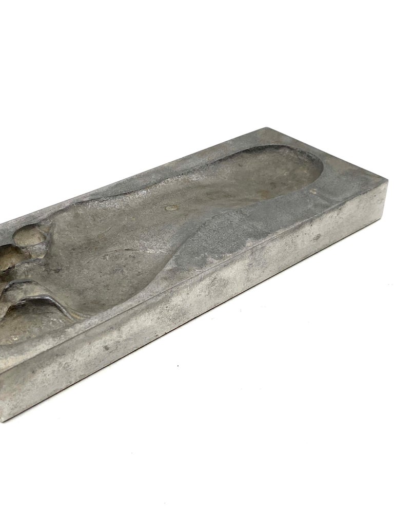 Brutalist Solid Metal Footprint Sculpture, Italy, 1970s For Sale at 1stDibs
