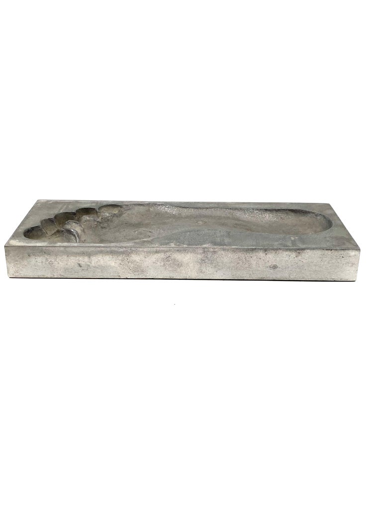 Brutalist Solid Metal Footprint Sculpture, Italy, 1970s For Sale at 1stDibs