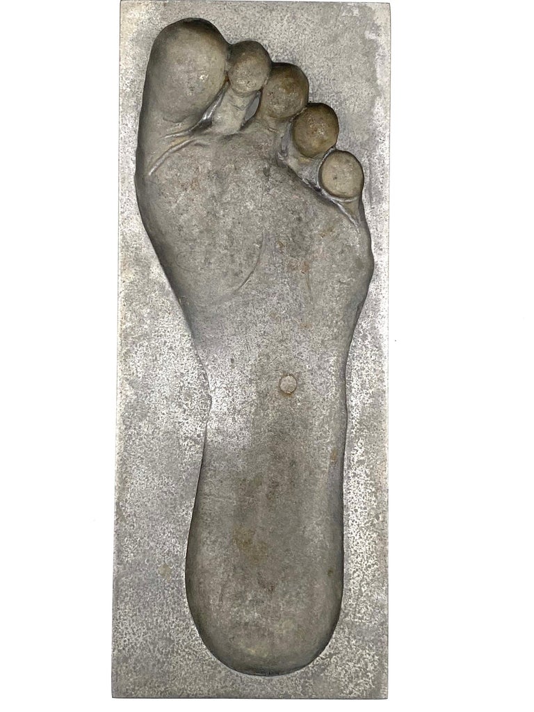 Brutalist Solid Metal Footprint Sculpture, Italy, 1970s For Sale at 1stDibs