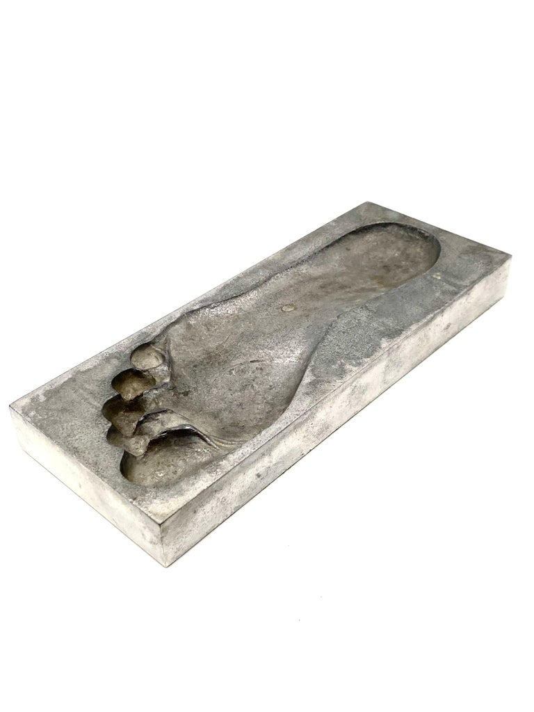 Brutalist Solid Metal Footprint Sculpture, Italy, 1970s For Sale at 1stDibs