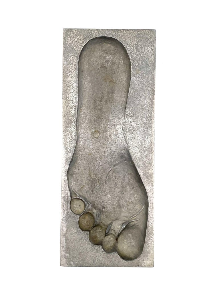 Brutalist Solid Metal Footprint Sculpture, Italy, 1970s For Sale at 1stDibs