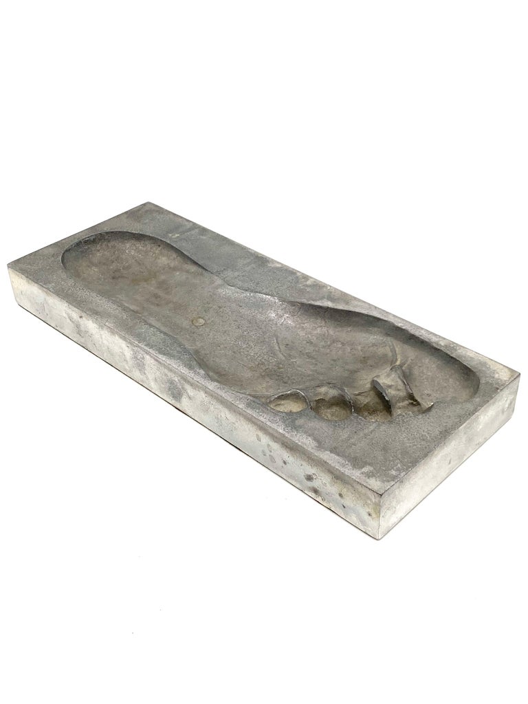 Brutalist Solid Metal Footprint Sculpture, Italy, 1970s For Sale at 1stDibs