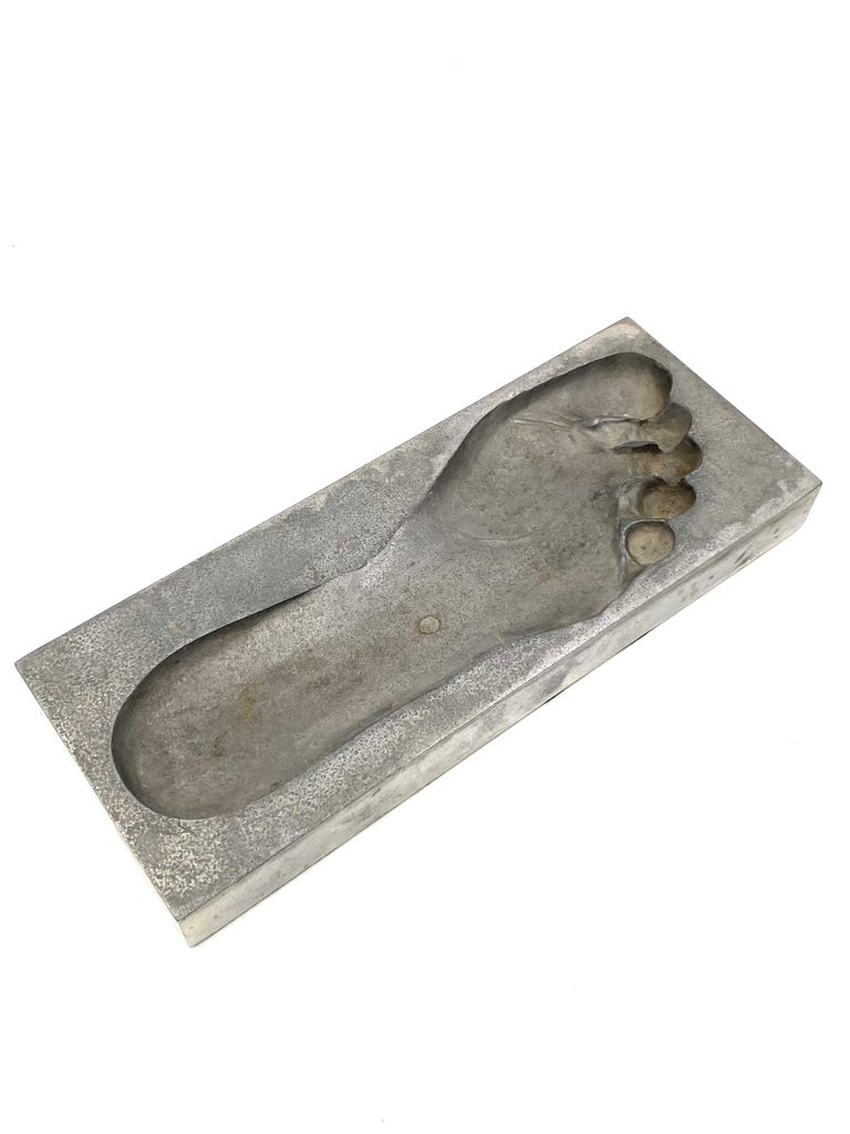 Brutalist Solid Metal Footprint Sculpture, Italy, 1970s For Sale at 1stDibs