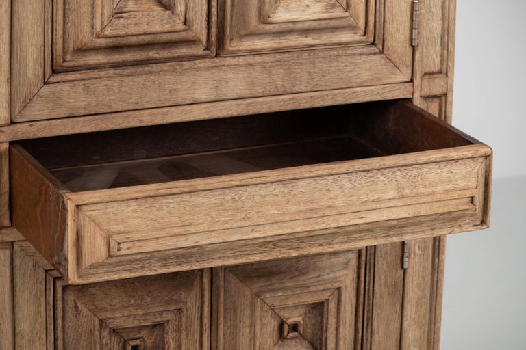 Brutalist Solid Oak Buffet, Spanish Colonial, 1940s For Sale at 1stDibs