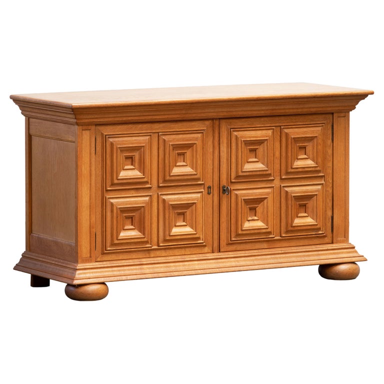 Brutalist Solid Oak Buffet, Spanish Colonial, 1940s For Sale at 1stDibs