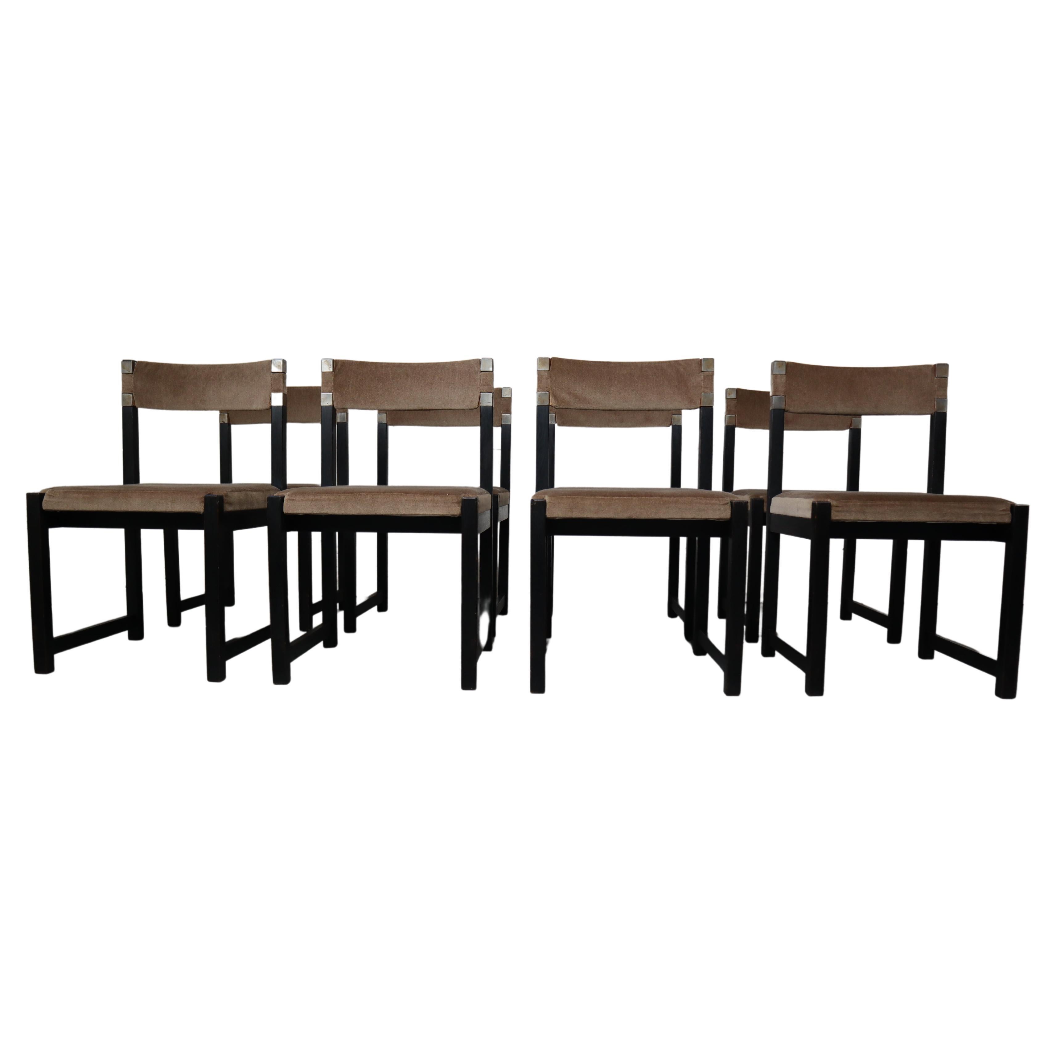 Rare Emiel Veranneman 'Osaka' Sofa in Dark Brown Leather and Stained ...