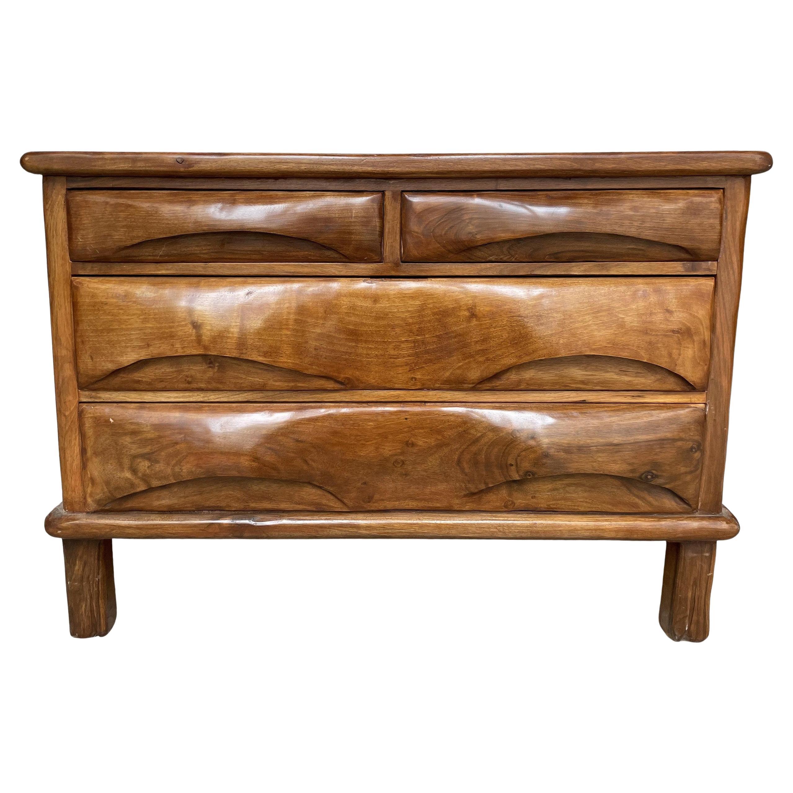 "Brutalist" Style Chest of Drawers in Solid Walnut For Sale at 1stDibs