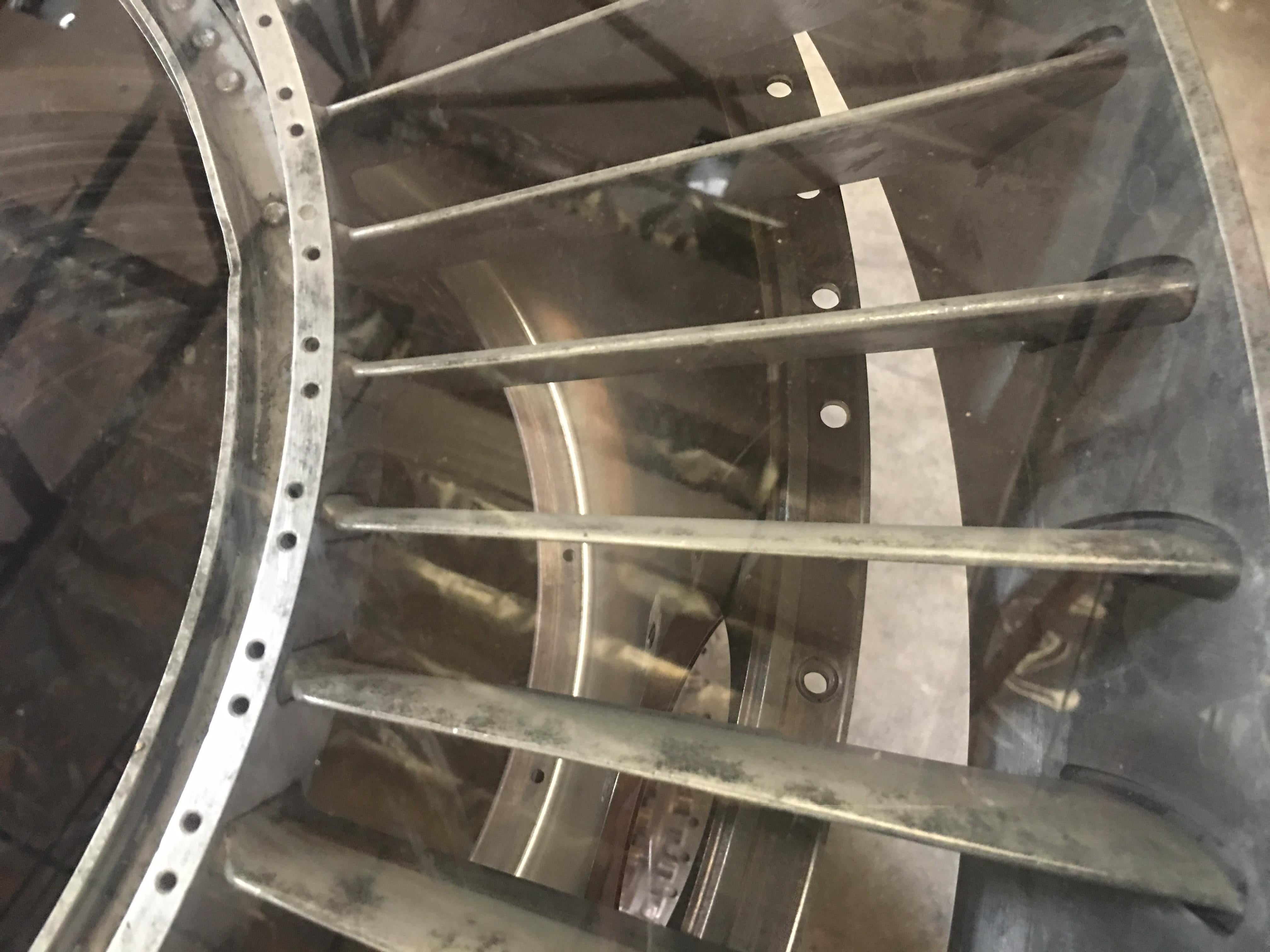 Brutalist Style Titanium Jet Turbine Sculptural Dining Table with Glass ...