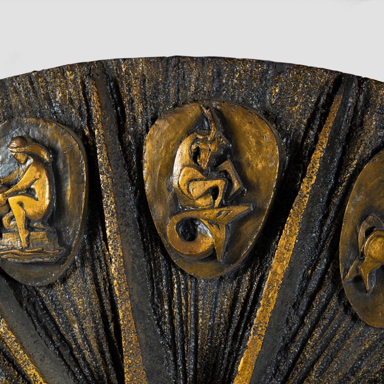 Brutalist Style Zodiac Signs Plaque For Sale at 1stDibs