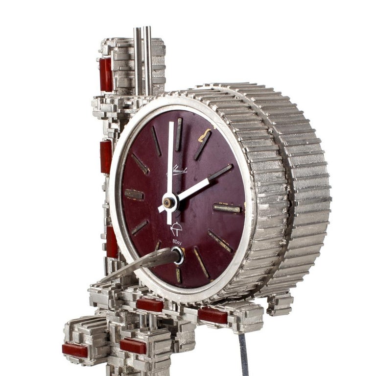 Brutalist Table Clock by Schmid, 1960s For Sale at 1stDibs