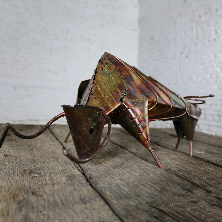Brutalist Torch Cut Metal Bull and Matador Sculpture, Mid-Century ...