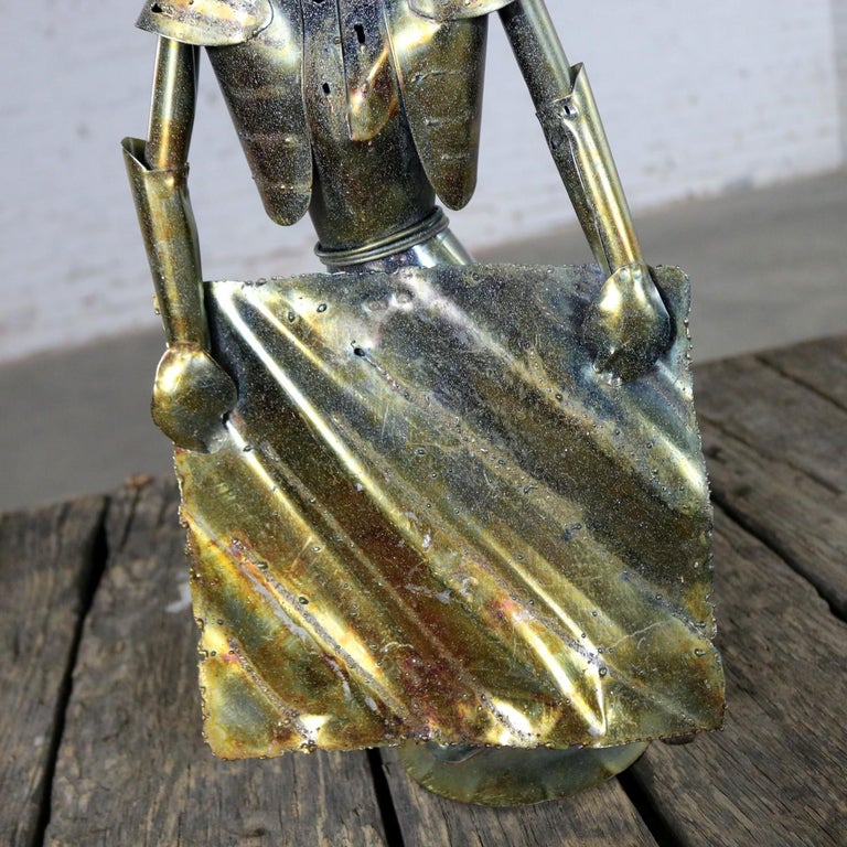 Brutalist Torch Cut Metal Bull and Matador Sculpture, Mid-Century ...