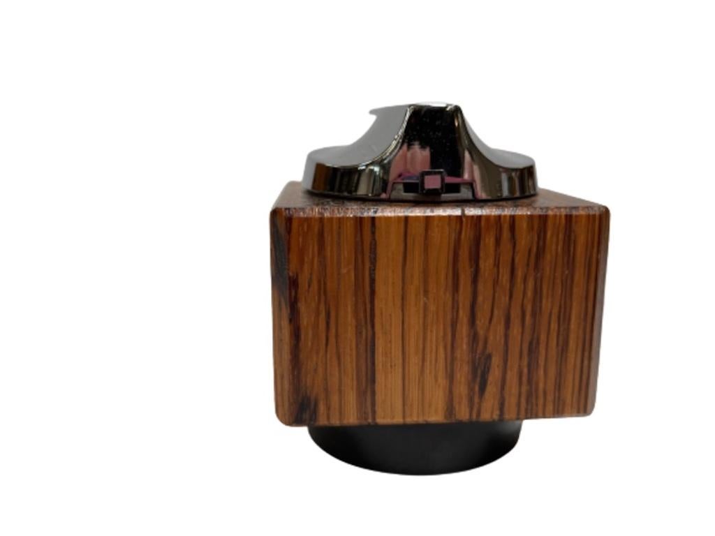 Brutalist "Varaflame Ambassador" Zebra Wood Table Lighter Ronson at 1stDibs