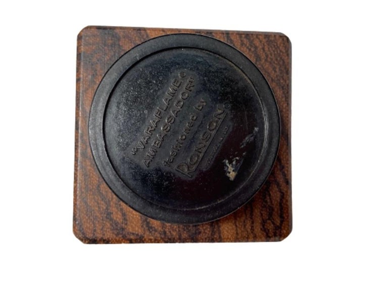 Brutalist "Varaflame Ambassador" Zebra Wood Table Lighter Ronson at 1stDibs