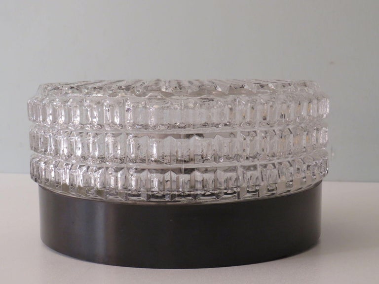 Brutalist Wall Lamp or Ceiling Lamp in Glass and Bakelite by Niko ...