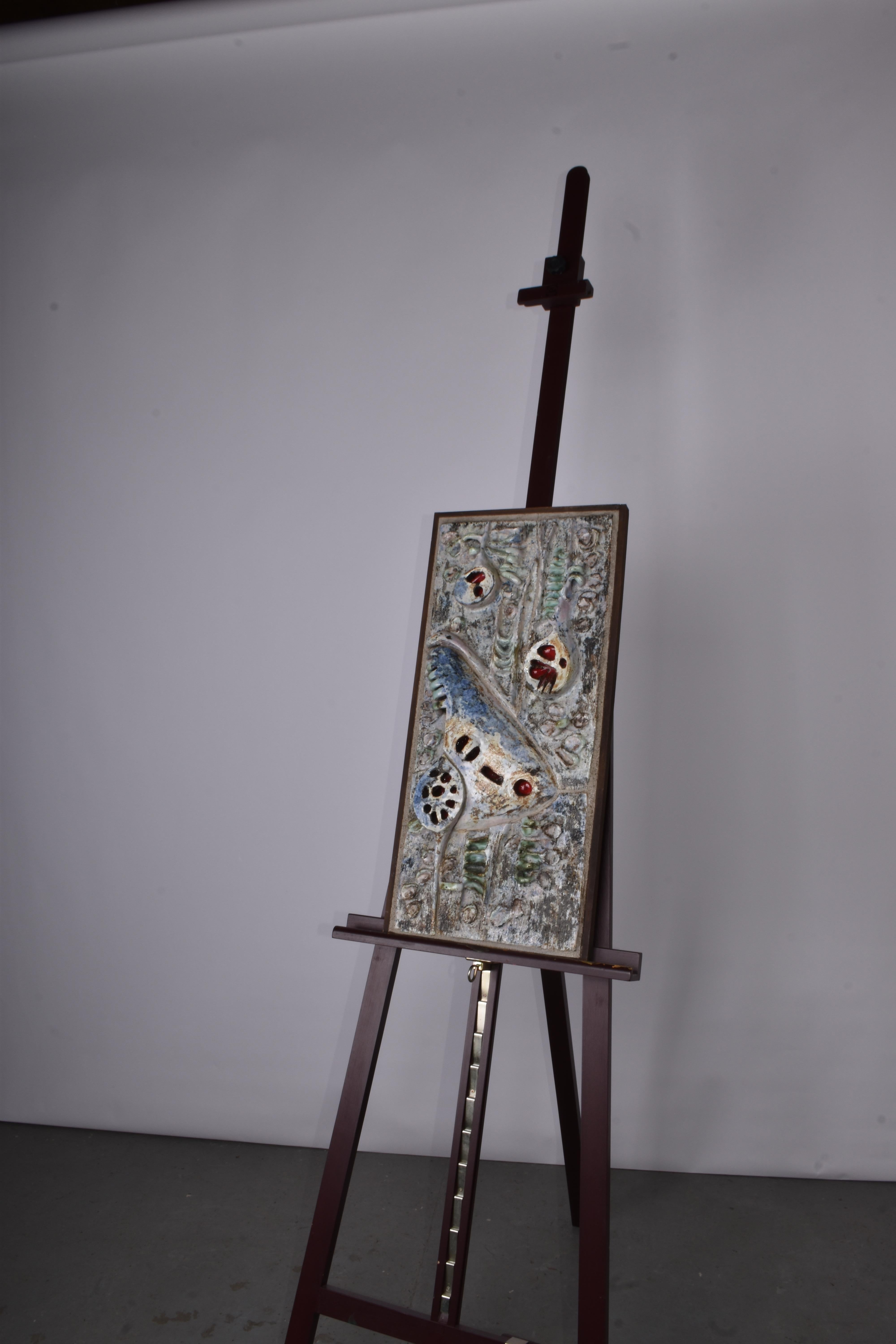 Brutalist wall mounted ceramic art For Sale at 1stDibs